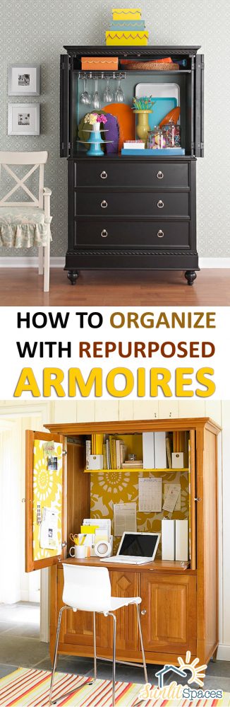 How to Organize With Repurposed Armoires - Sunlit Spaces